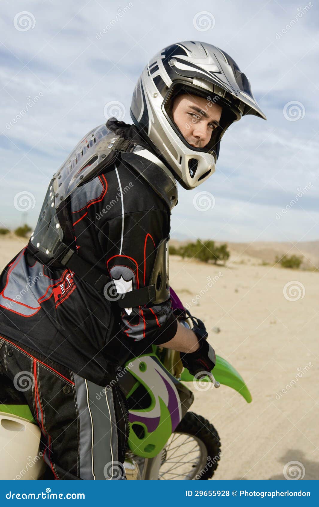 Off Road Biker Ready To Race Stock Photo - Image of aged, motorsport ...