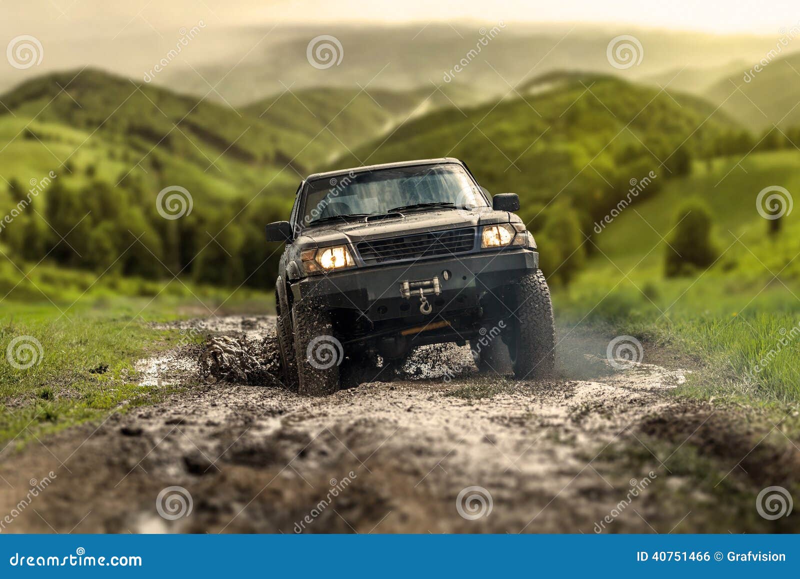 Off road car stock photo. Image of flowing, deep, crossing - 40751466