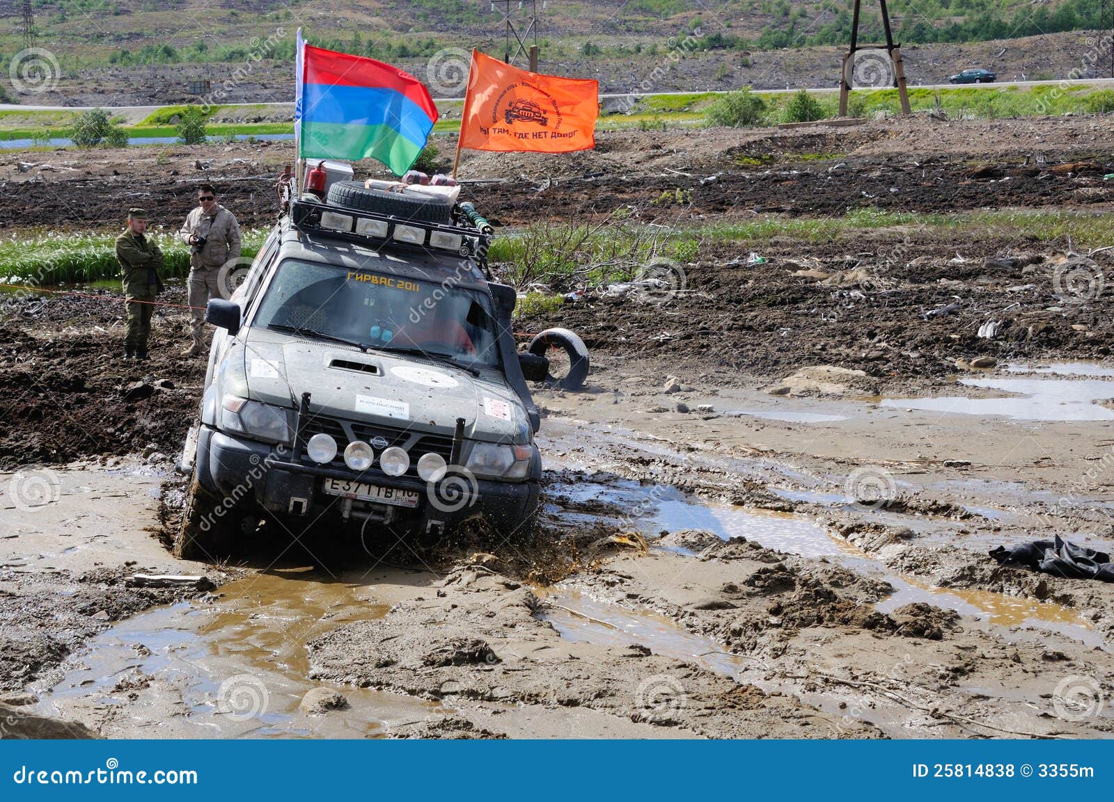 Off-road Car in Difficult Terrain Editorial Stock Photo - Image of ...