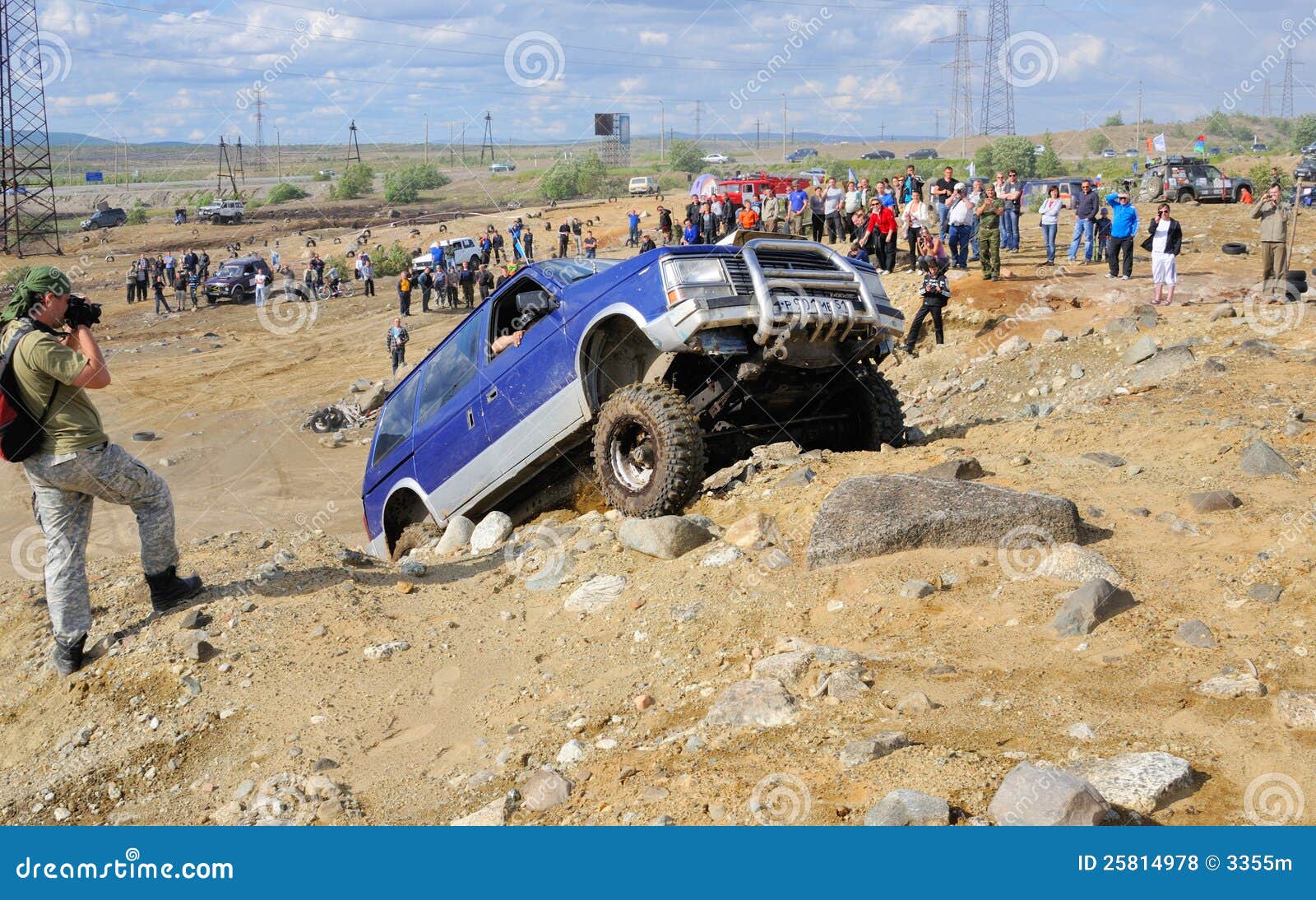 Off-road Car in Difficult Terrain Editorial Stock Photo - Image of ...