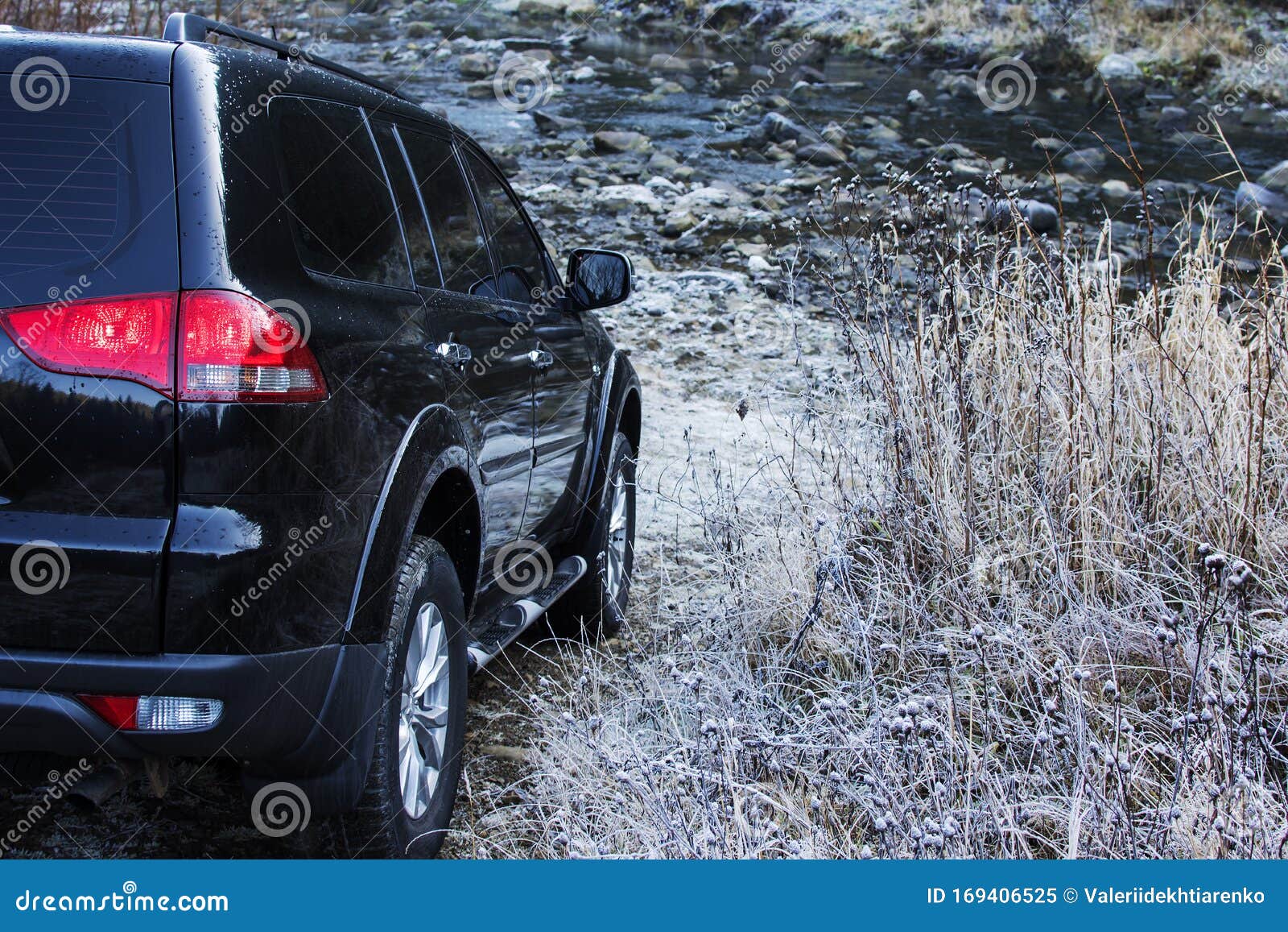 Off-road Car Driving Mountain River Stock Image - Image of river ...