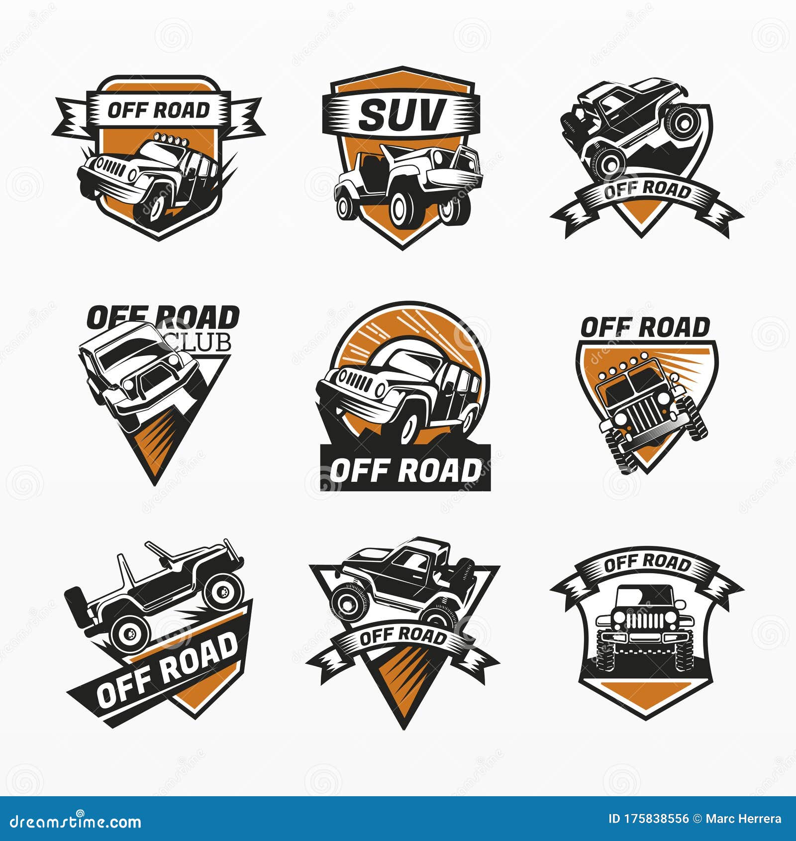 Off road car sticker set stock illustration. Illustration of label ...