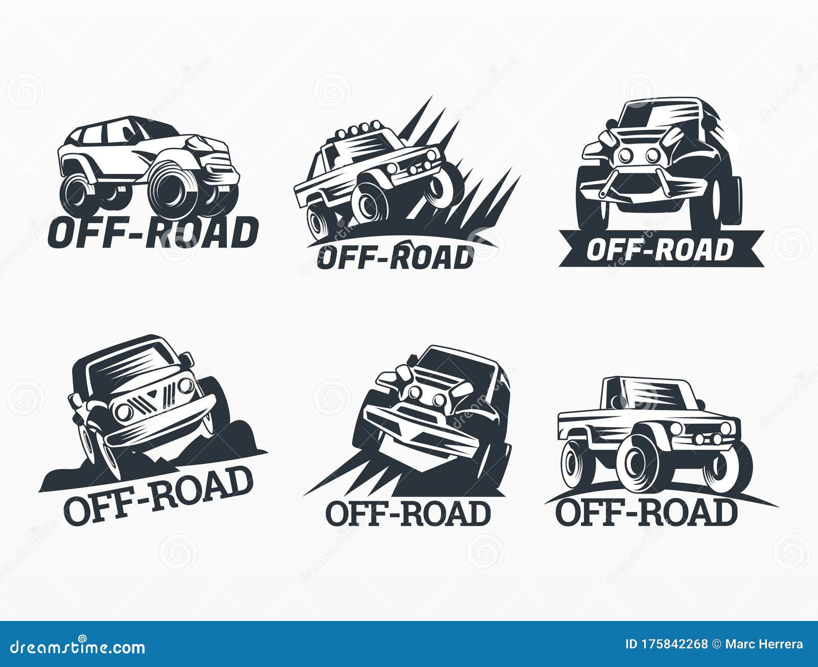 Off road car sticker set stock illustration. Illustration of auto ...