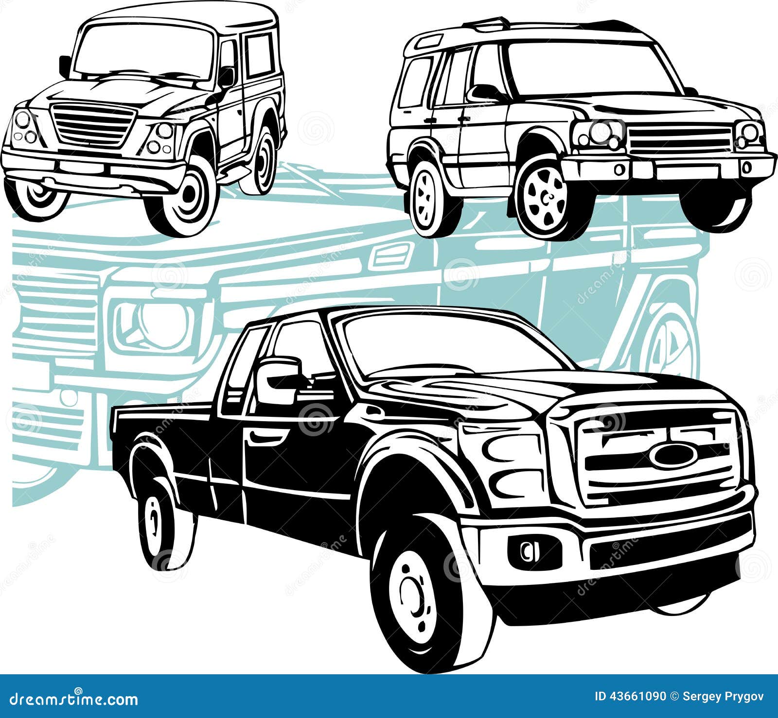 Off-Road Cars - Vector Set. Stock Vector - Illustration of track ...