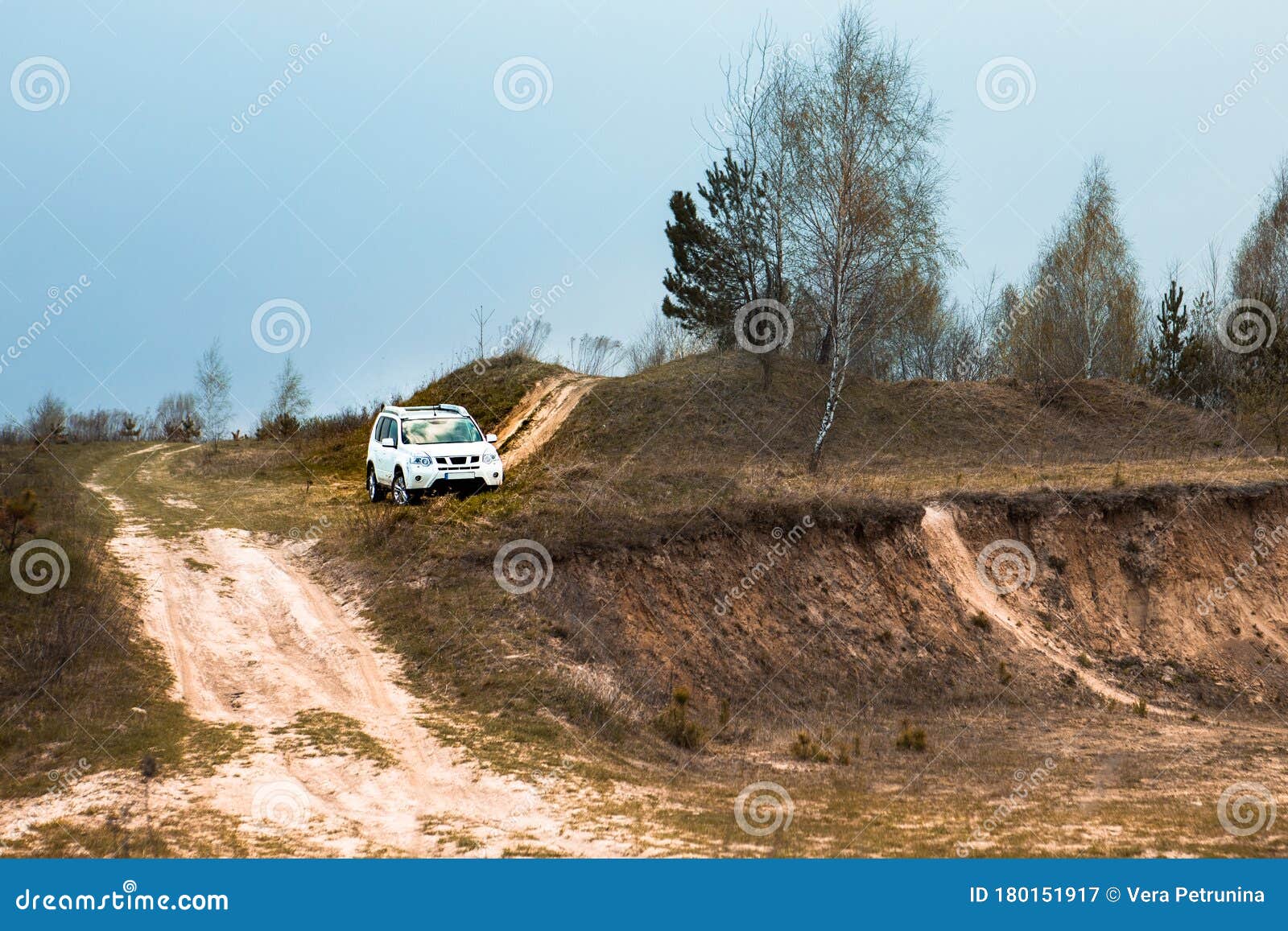 Off Road Concept. Suv in Dust Stock Image - Image of dust, outdoors ...