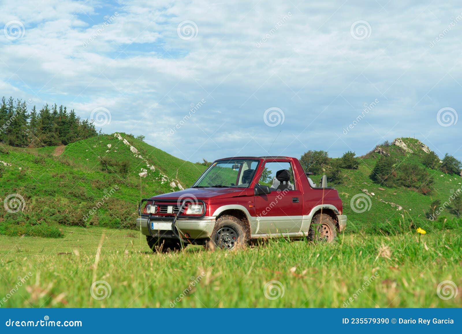 Off Road Convertible Car in the Mountains Stock Photo - Image of ...