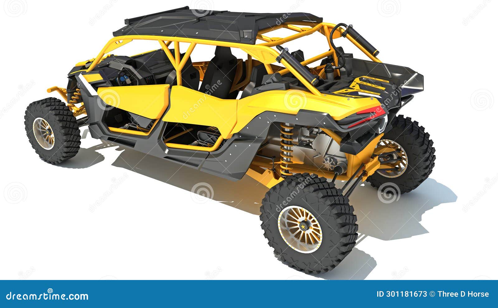 Off Road Dune Buggy 3D Rendering on White Background Stock Illustration ...
