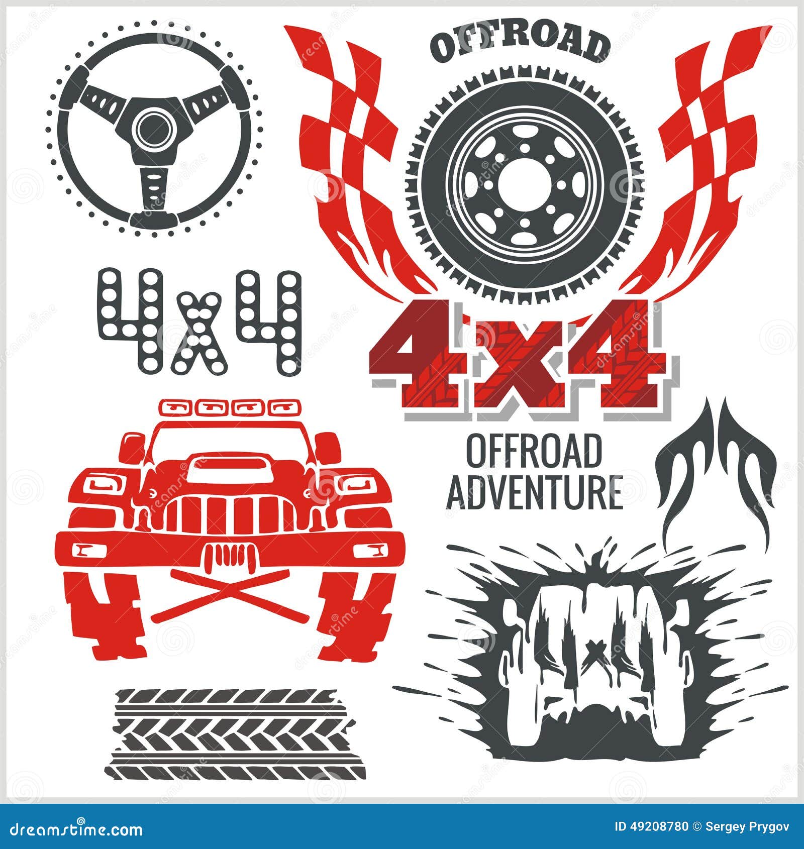 Off-road Elements and Emblem - Vector Set Stock Vector - Illustration ...