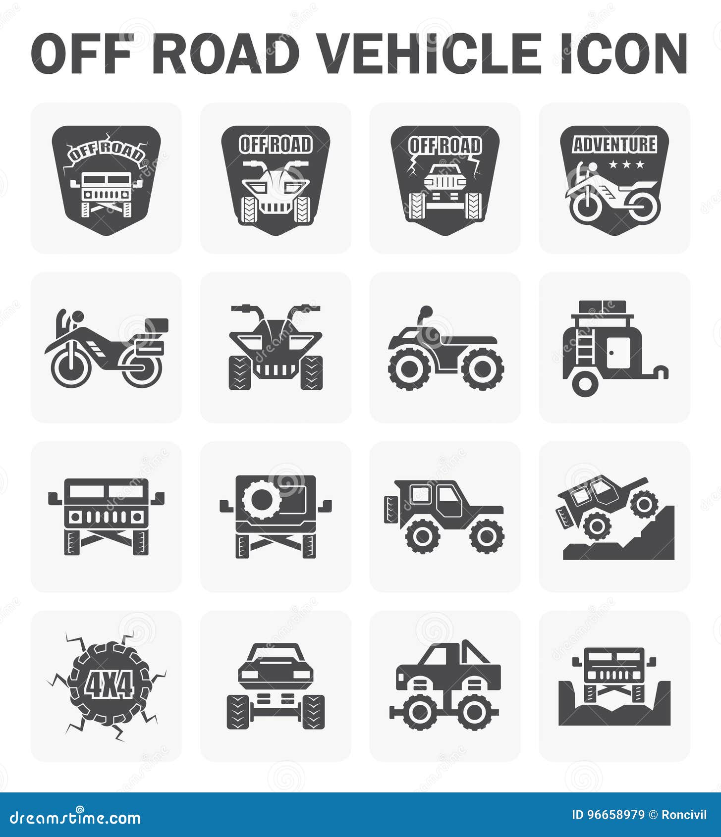 Off road icon stock vector. Illustration of icon, pickup - 96658979