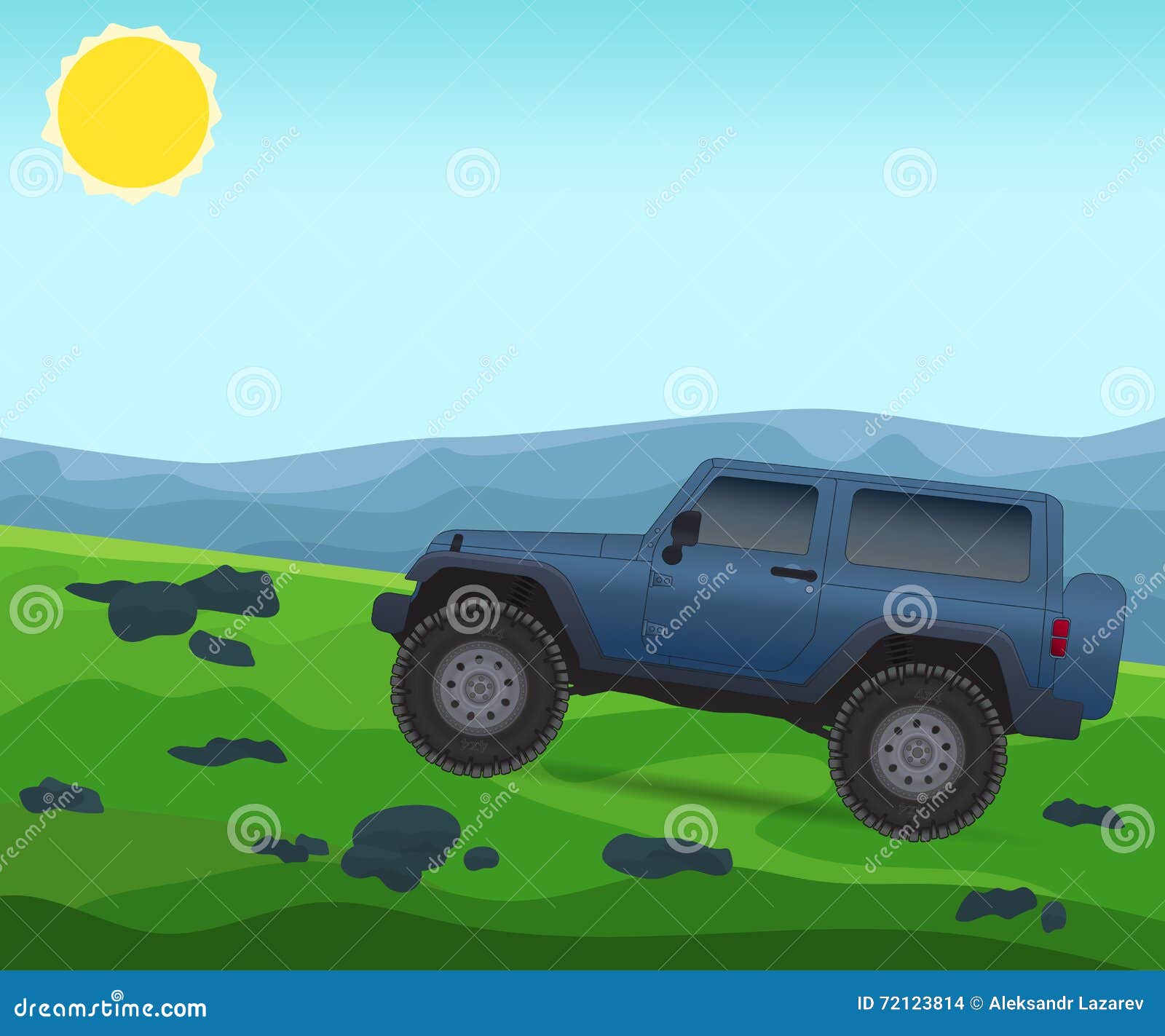 Off Road Journey, Car for Bad Roads Stock Vector - Illustration of ...