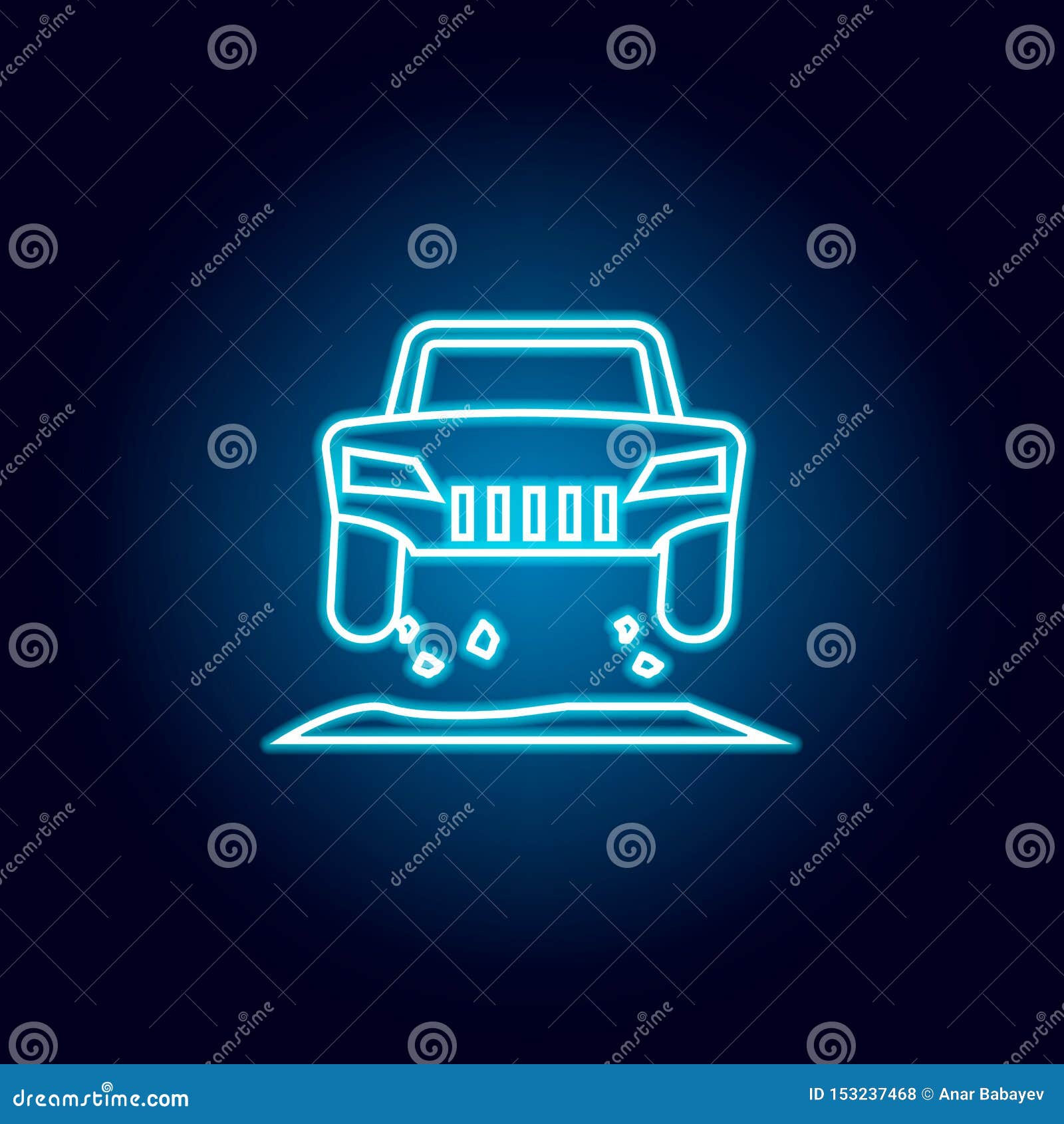 Off Road Jump Icon in Blue Neon Style. Element of Racing for Mobile ...