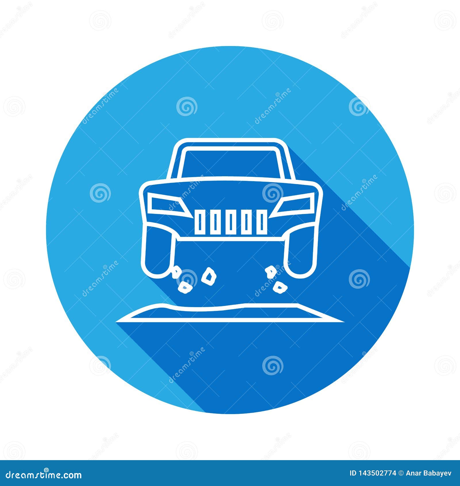 Off Road Jump Icon with Long Shadow. Element of Racing for Mobile ...