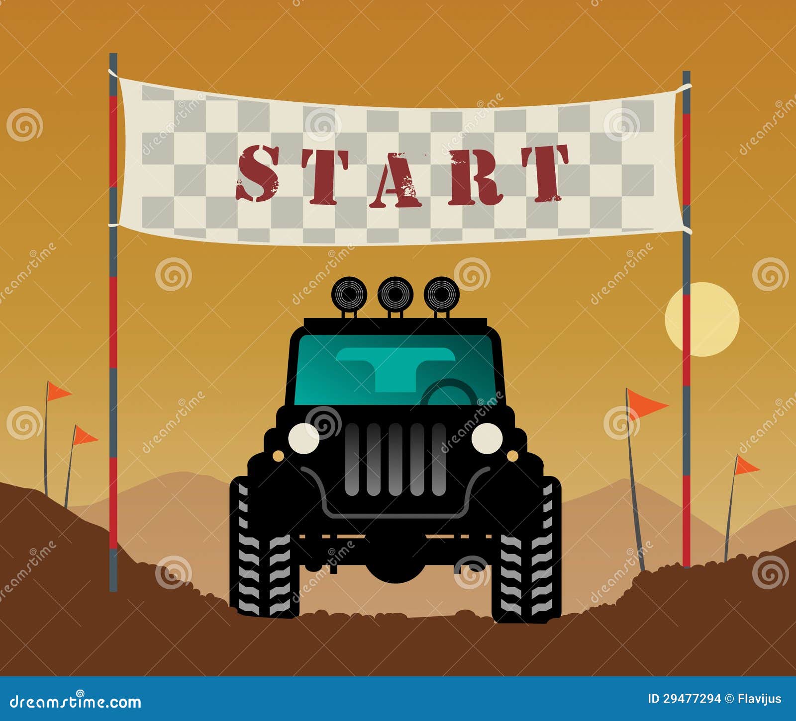 Off-road race start stock vector. Illustration of cartoon - 29477294
