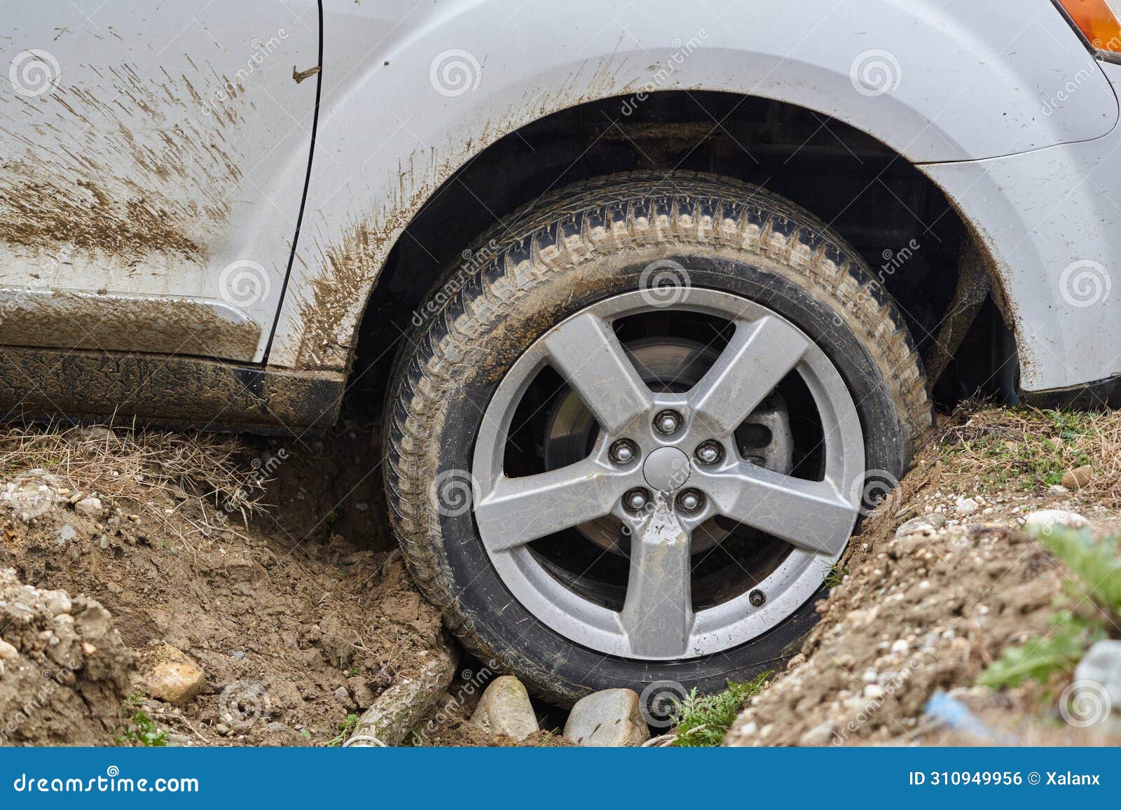 Off Road SUV Car Crashed in a Ditch Stock Photo - Image of abandoned ...