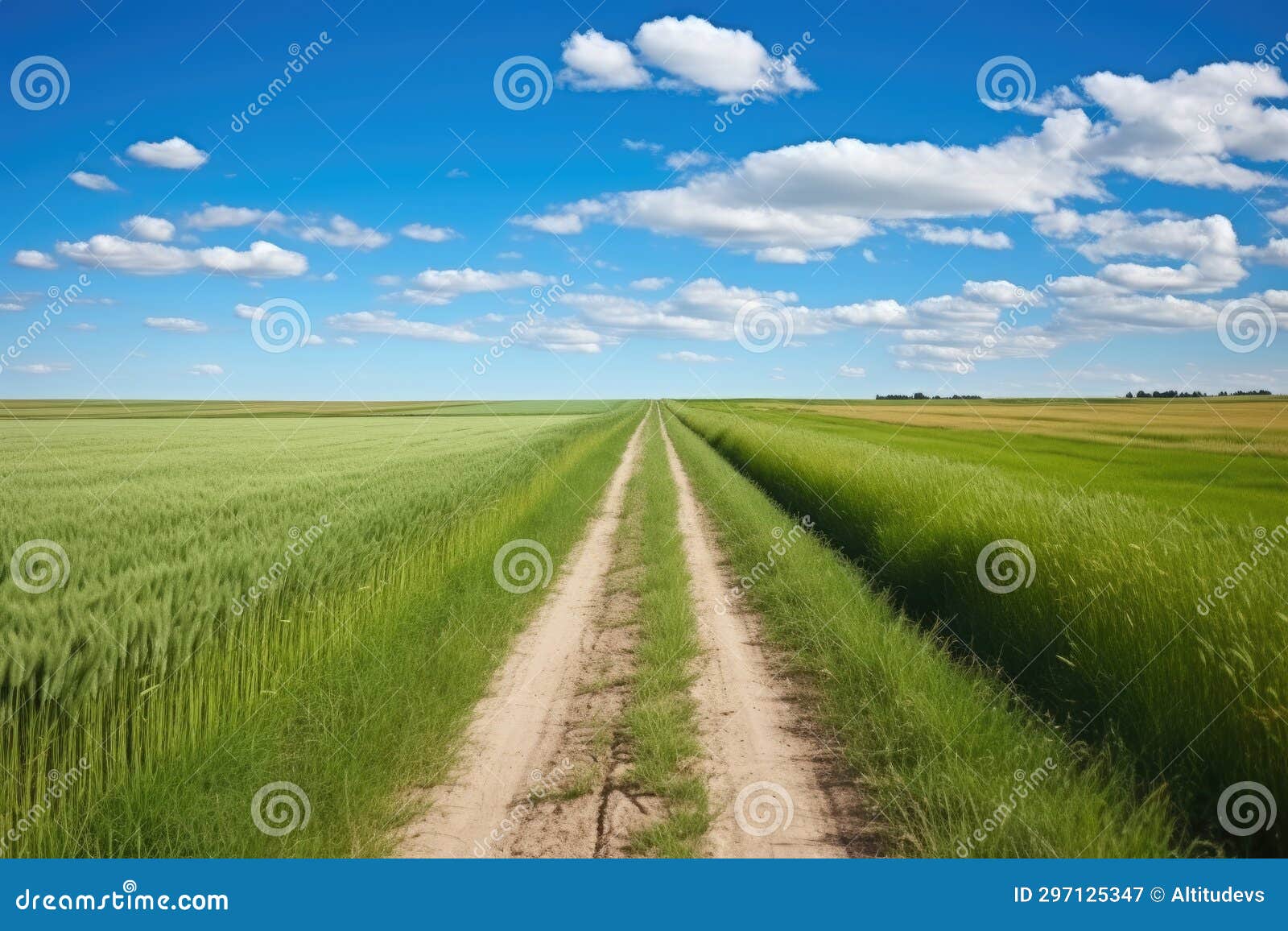 Off-road Trail through a Wheat Field Stock Image - Image of generated ...
