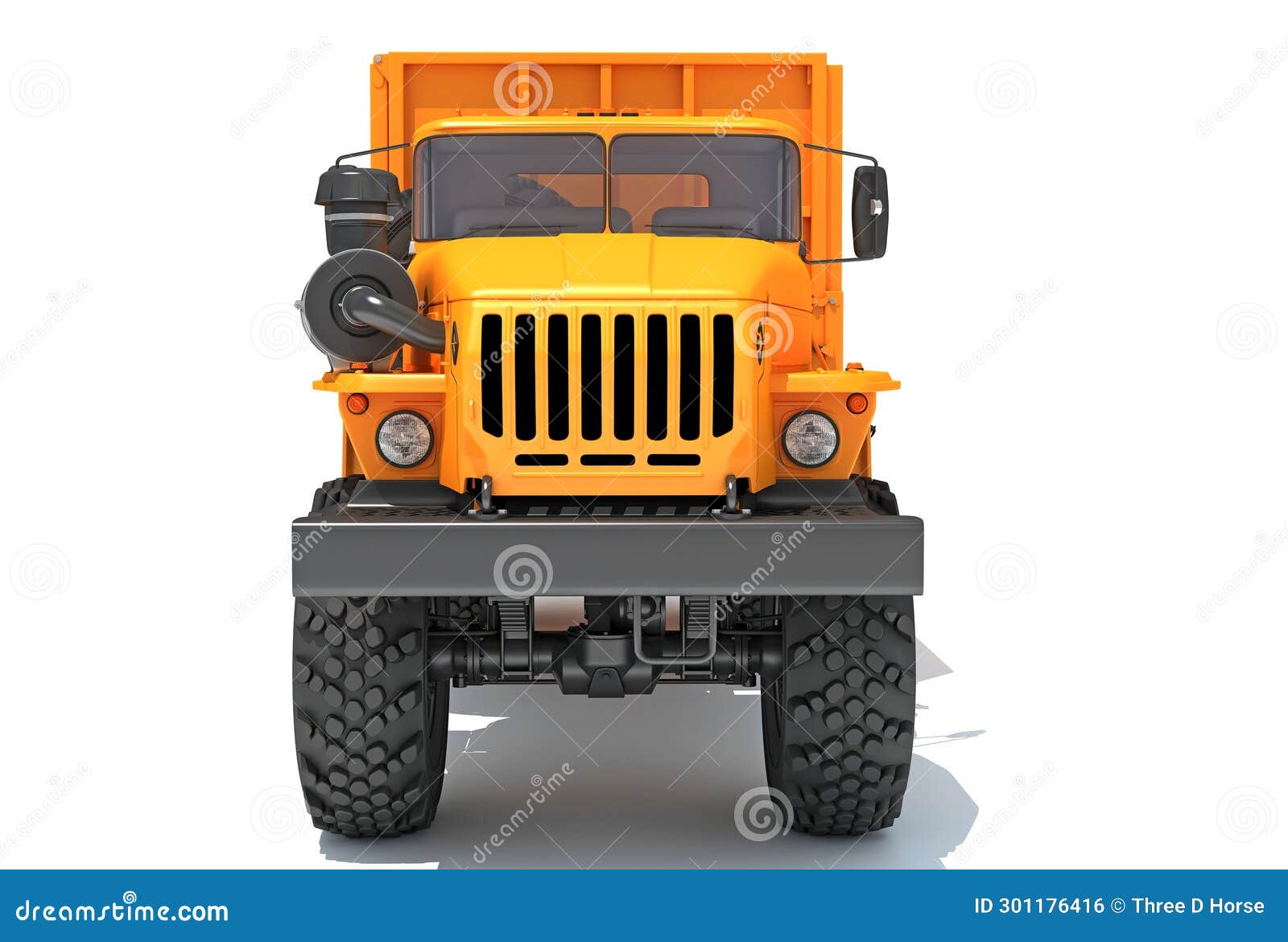 Off Road Truck 6x6 Vehicle 3D Rendering on White Background Stock ...