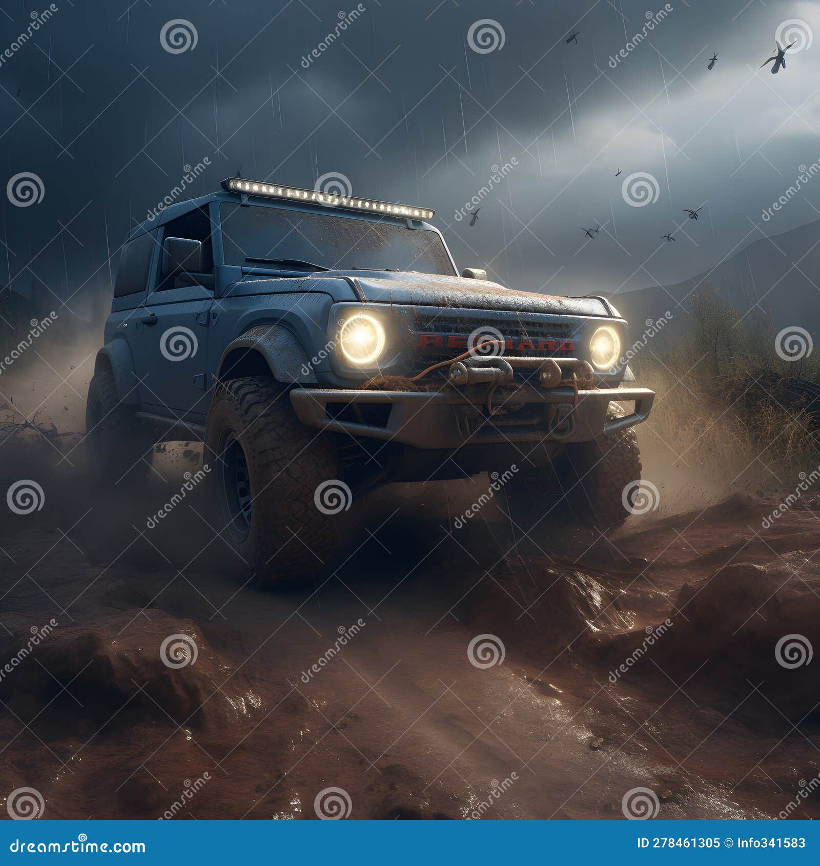 Off-road Vehicle Adventure Wilderness Hyper-realistic Tex Generative AI ...