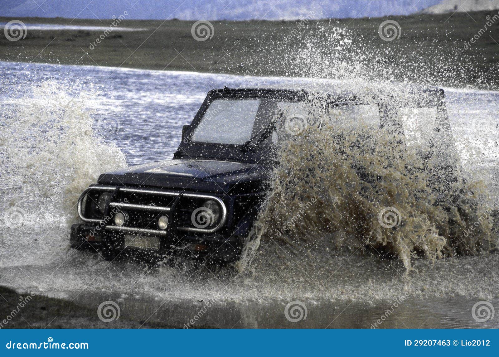 Off Road Vehicle Crossing a River Stock Image - Image of action, cross ...