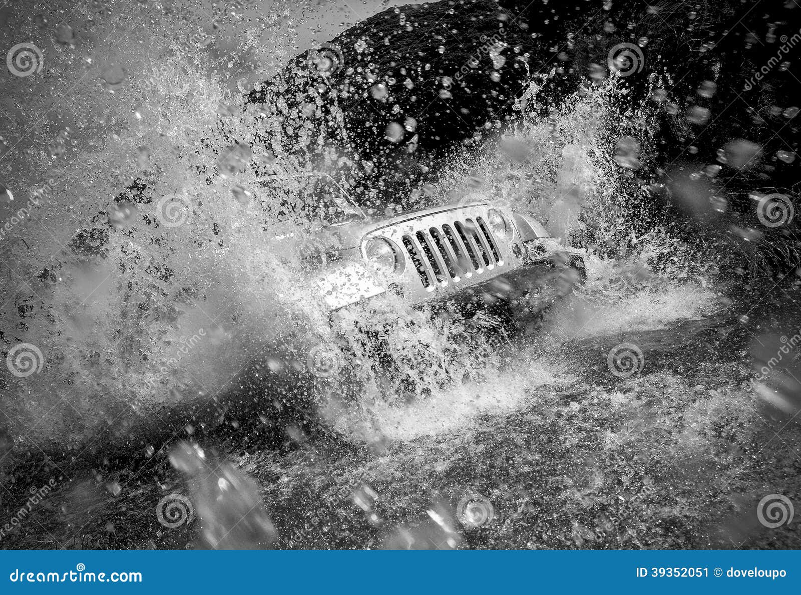 Off Road Vehicle Crossing River Stock Image - Image of ocean ...