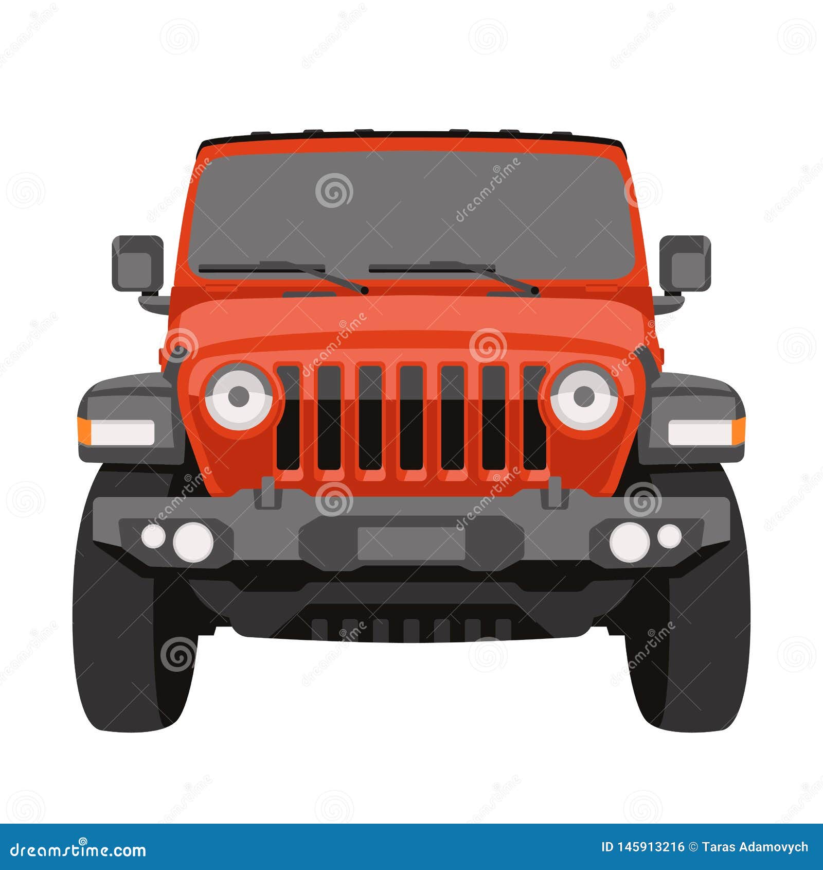 Off-road Vehicle Jeep Vector Illustration Front Stock Vector ...