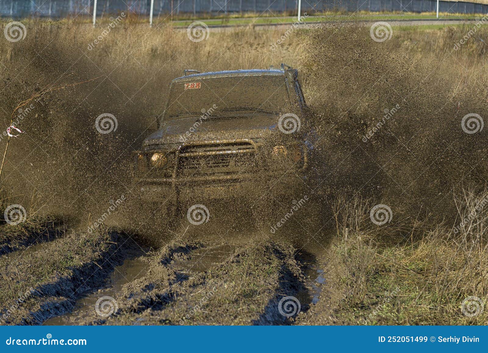 Off-road Vehicle Overcomes the Track Stock Image - Image of forces ...