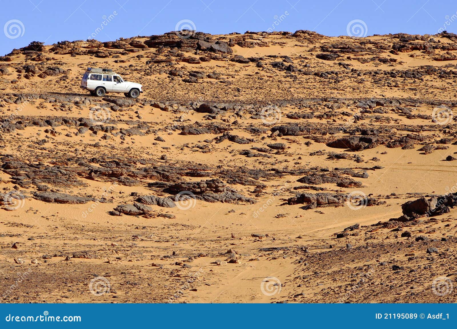 Off-road Vehicle on a Rough Desert Road Stock Image - Image of sahara ...