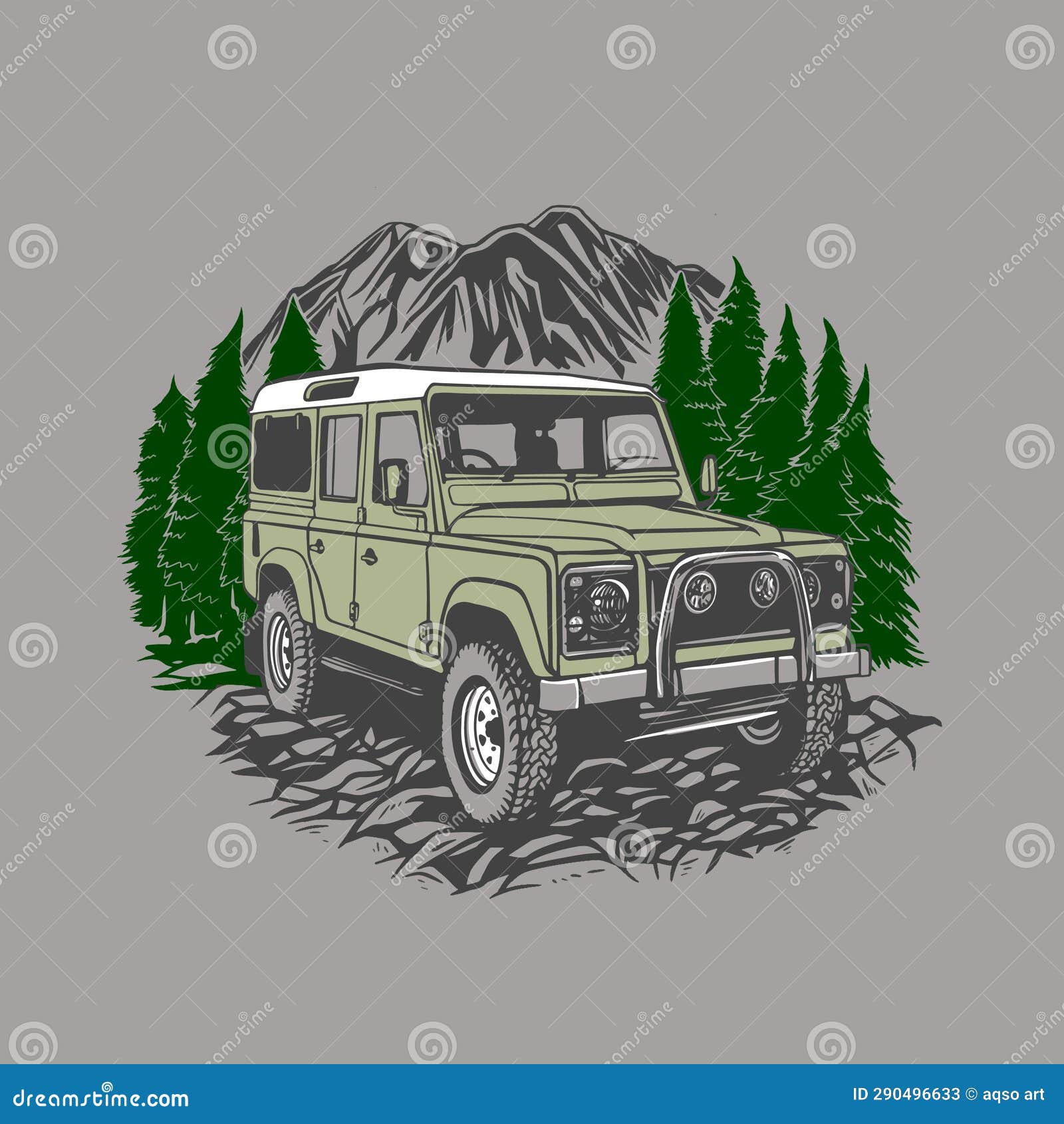 Off-road vehicle stock vector. Illustration of vehicle - 290496633