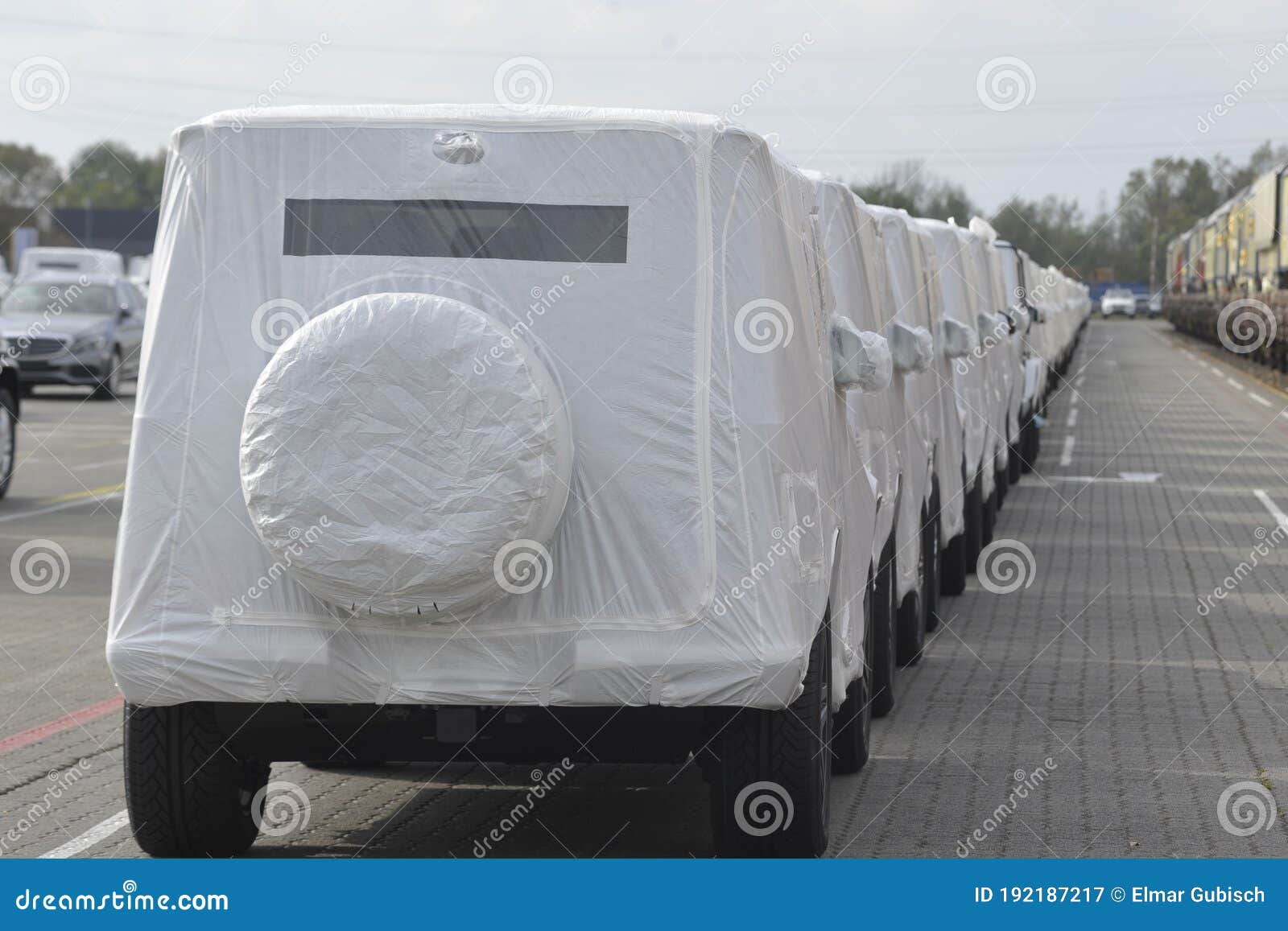 Off Road Vehicles Covered with White Tarp Stock Image - Image of cars ...