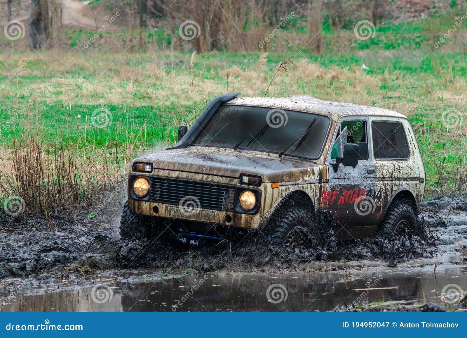 Off Roading UTV in Wet Environment. Competition, Fast Stock Image ...