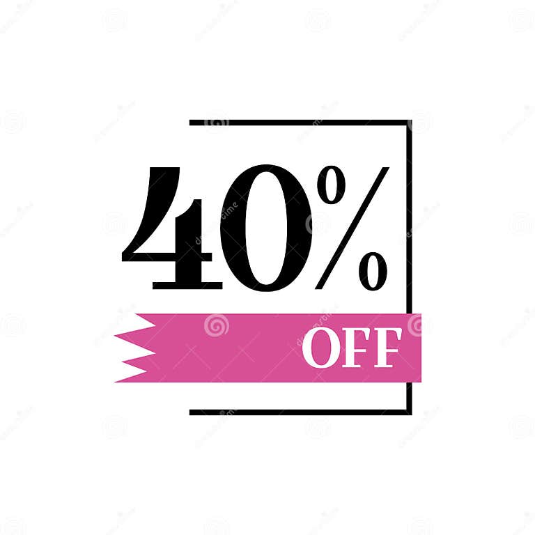 40 Off Sale Creative Design 40 Percent Discount Marketing Promotional