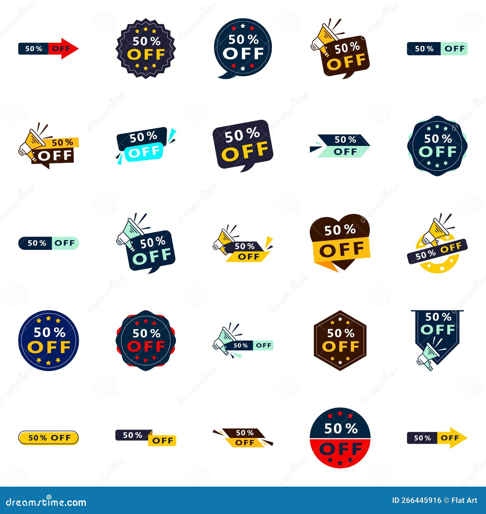 50 Off Set - 25 Different Design Options Stock Vector - Illustration of ...