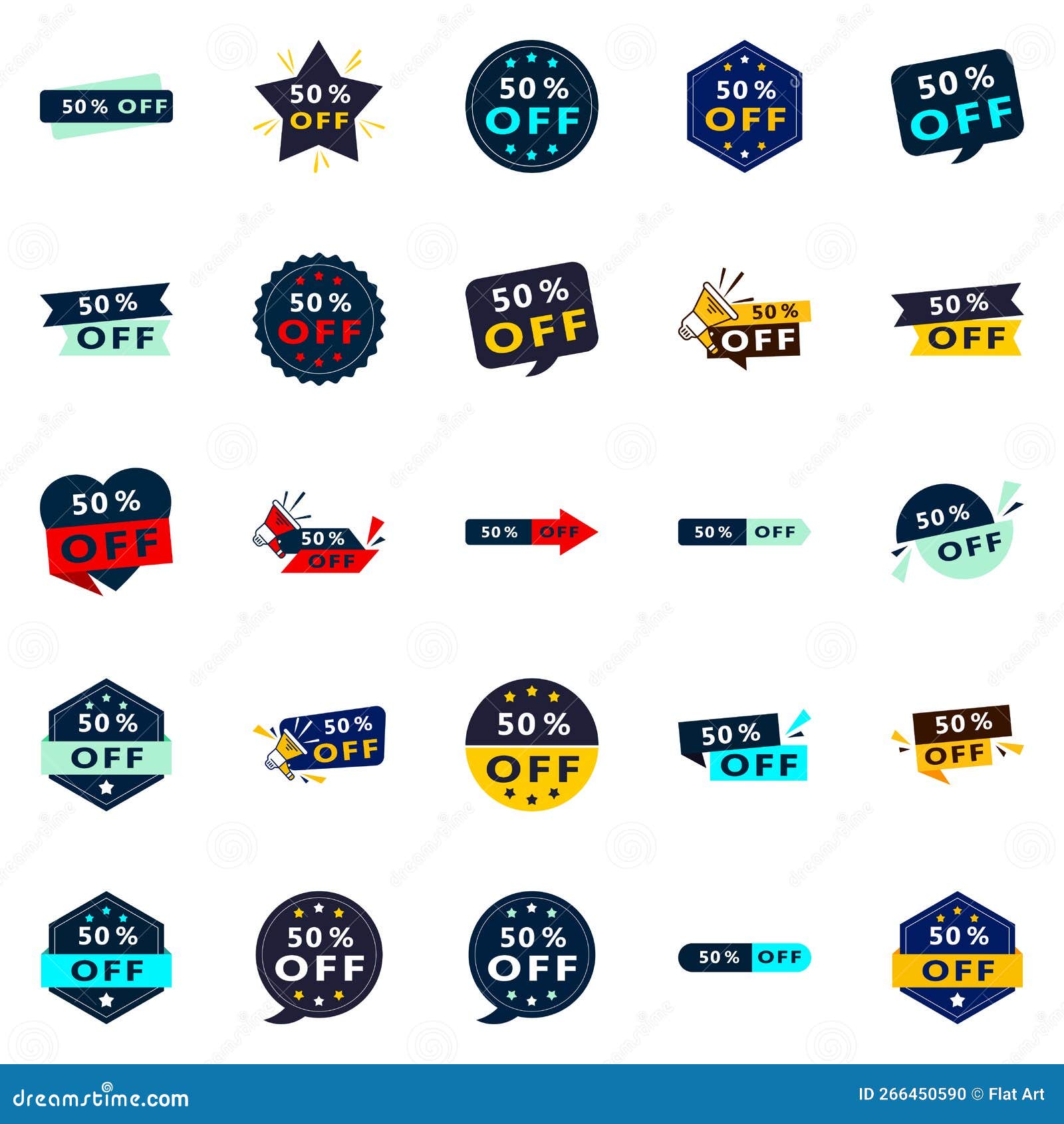 50 Off Set - 25 Different Design Options Stock Vector - Illustration of ...