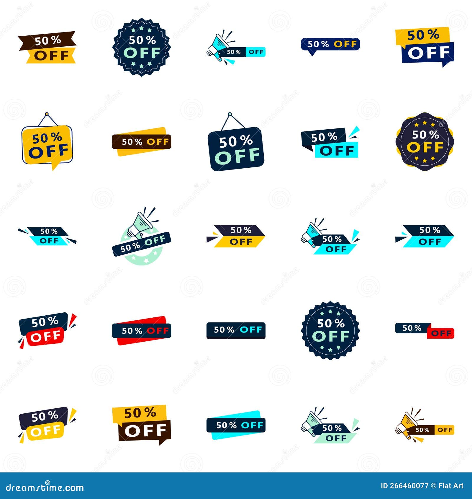 50 Off Set - 25 Different Design Options Stock Vector - Illustration of ...