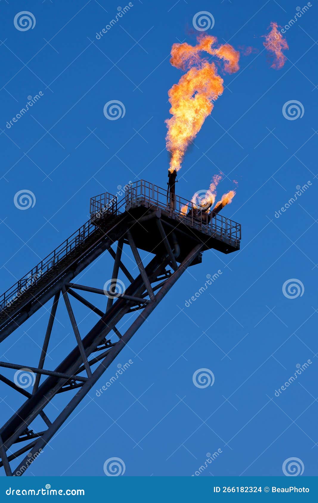 Oil Rig Gas Flare Tower Stock Photography | CartoonDealer.com #36063698