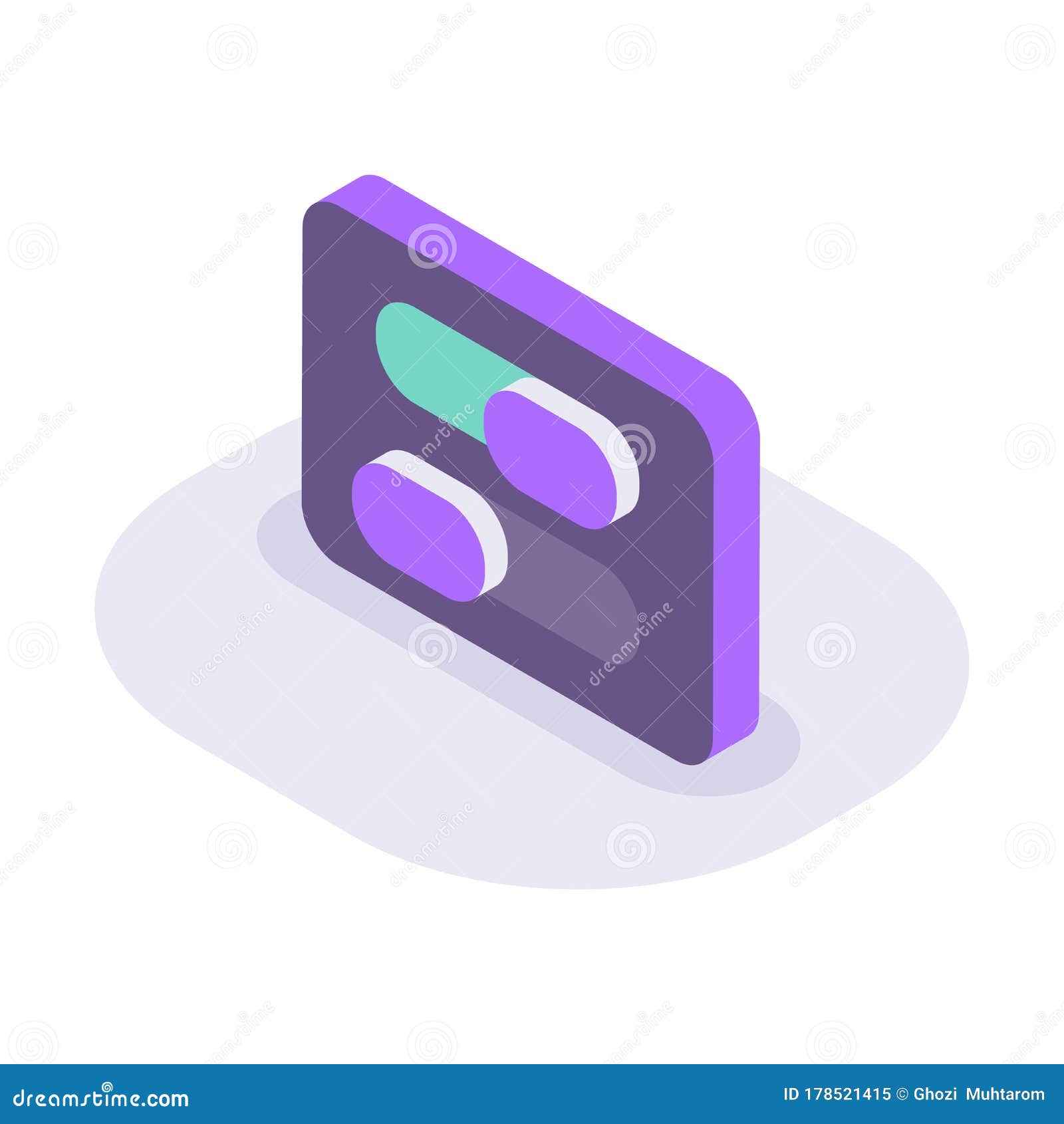 On and Off Slide Button Isometric Icon with Modern Flat Style Color ...
