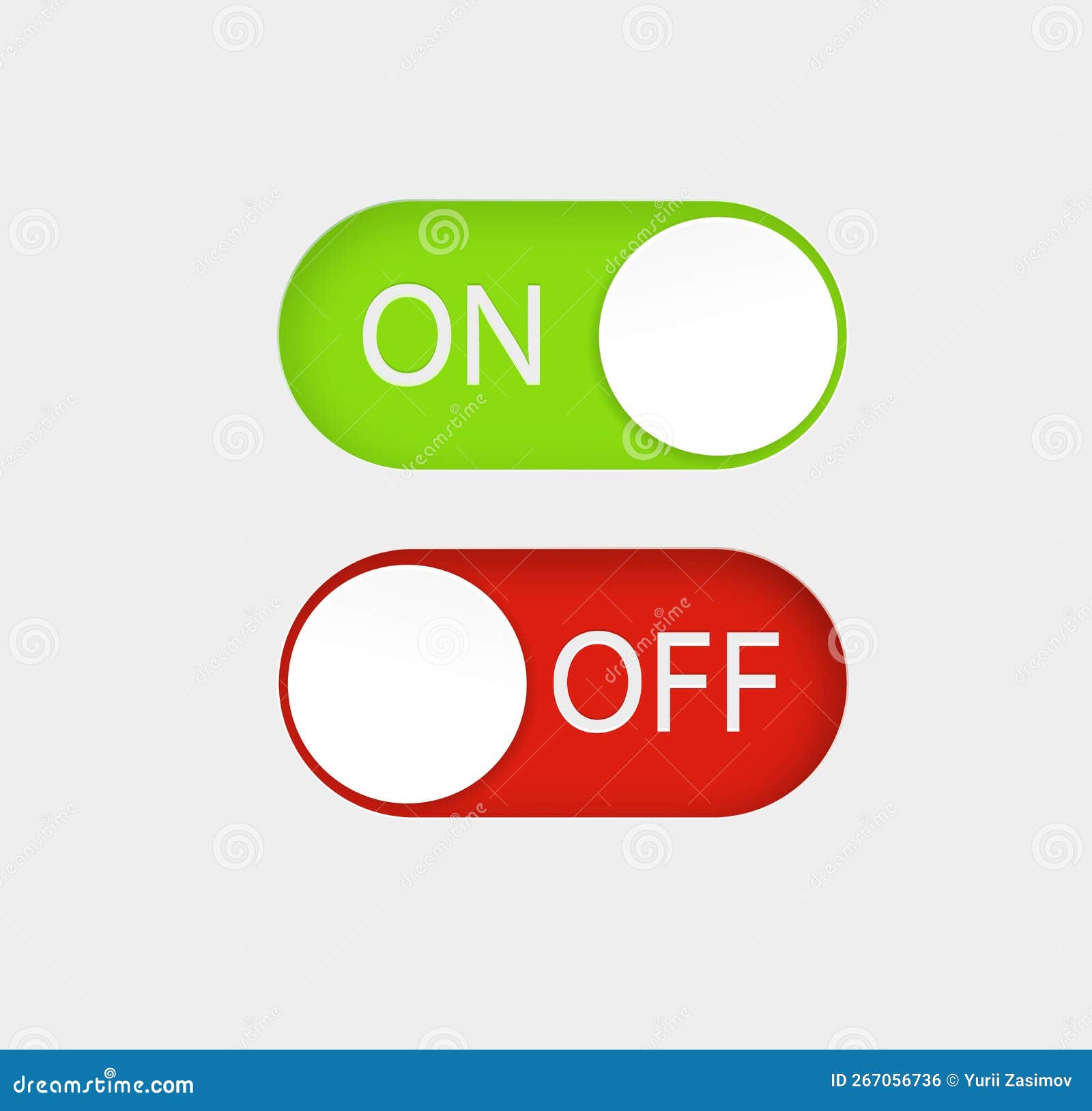 On and Off Slider Buttons. Red and Green Switch Interface Buttons Stock ...