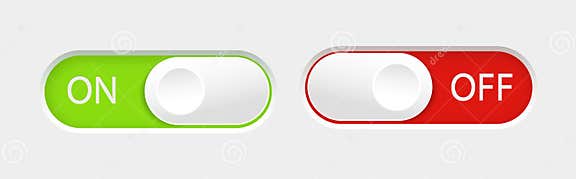 On and Off Slider Buttons. Red and Green Switch Interface Buttons Stock ...