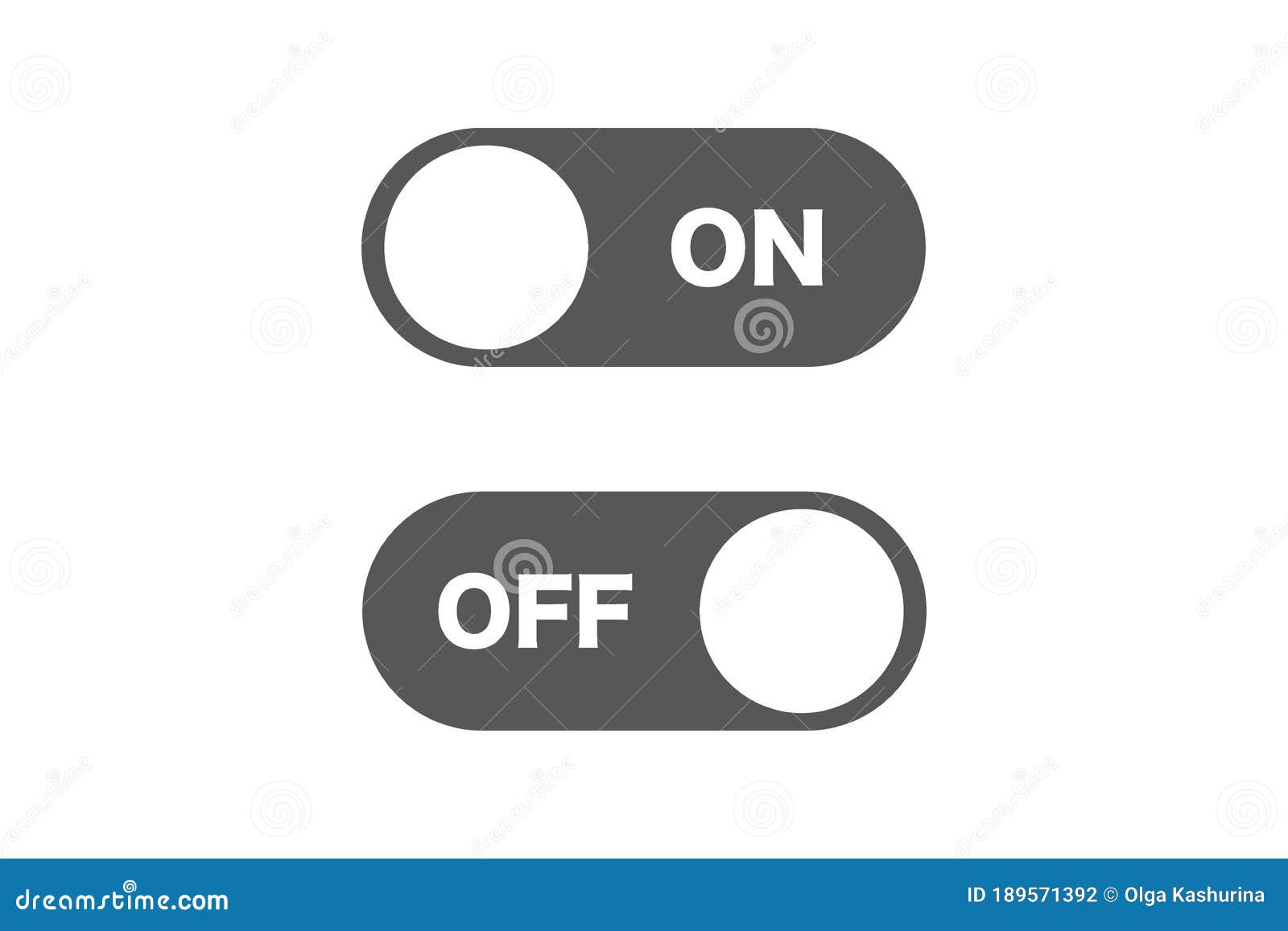 On and Off Sliders Switch Icon. Stock Vector - Illustration of computer ...