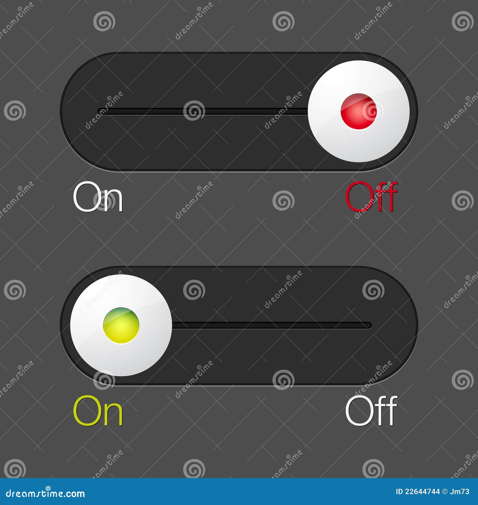 On/OFF switch buttons stock vector. Illustration of green - 22644744