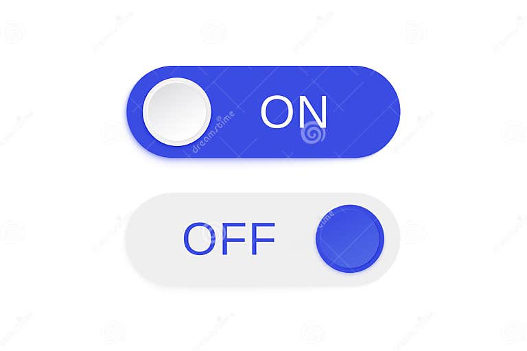 On Off Switch Buttons. Toggle Mobile Icon, Slide Active Inactive Ui ...