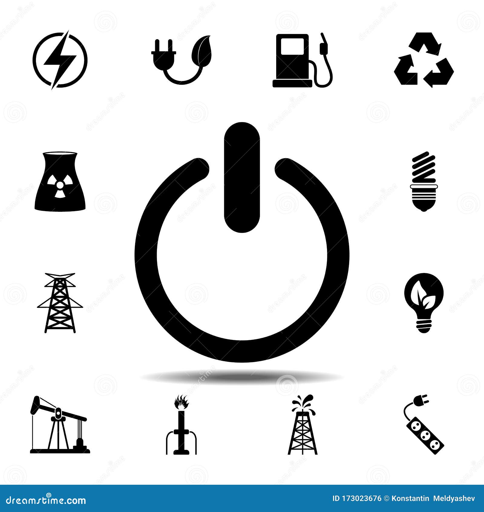 On/Off Switch, Power Button Icon. Simple Glyph Vector Element of Energy ...