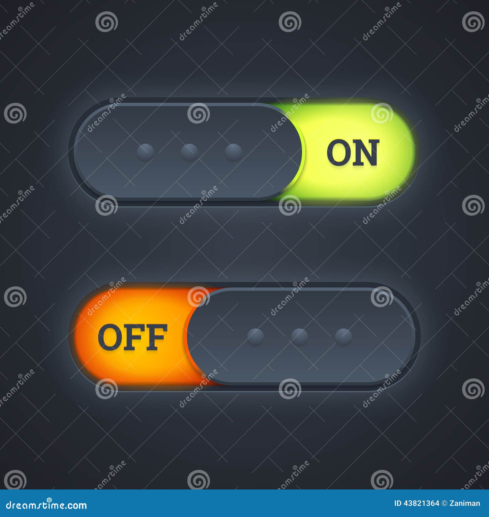 On and Off Switch Toggle Buttons with Green and Red Lights. Vector ... On and Off Switch Toggle Buttons with Green and Red Lights. Vector ...