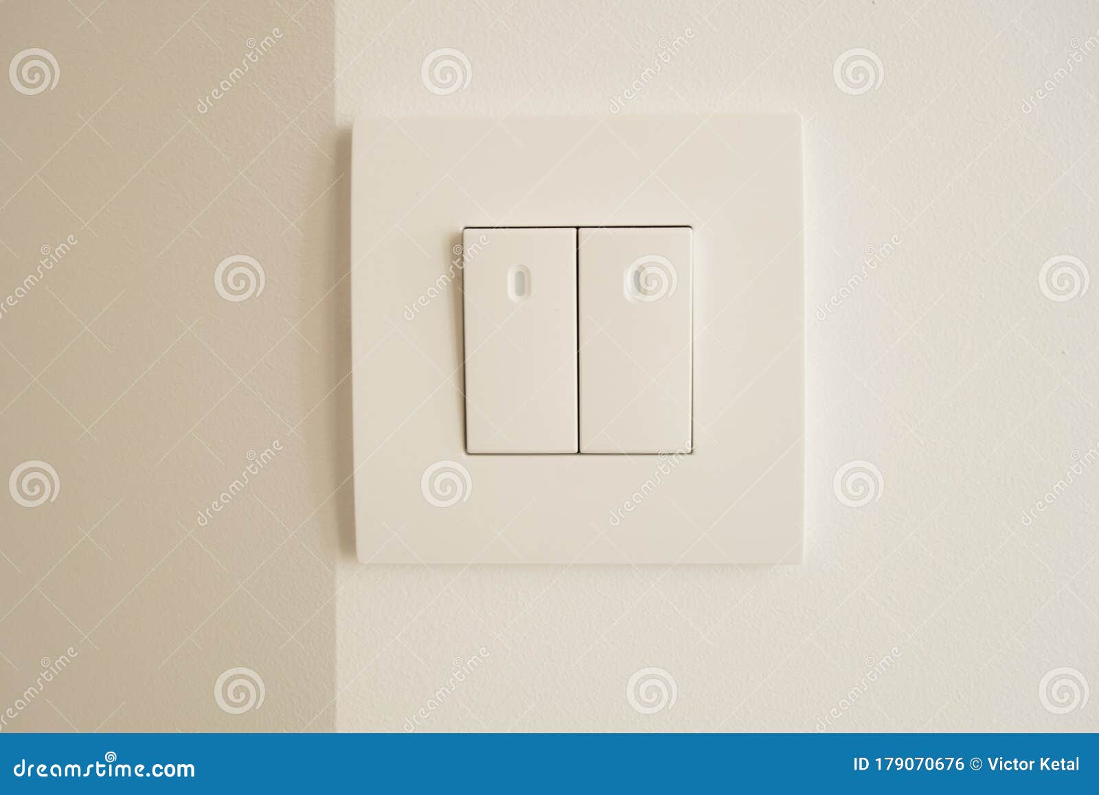 On-off Switch in White with LED Backlight Stock Photo - Image of modern ...