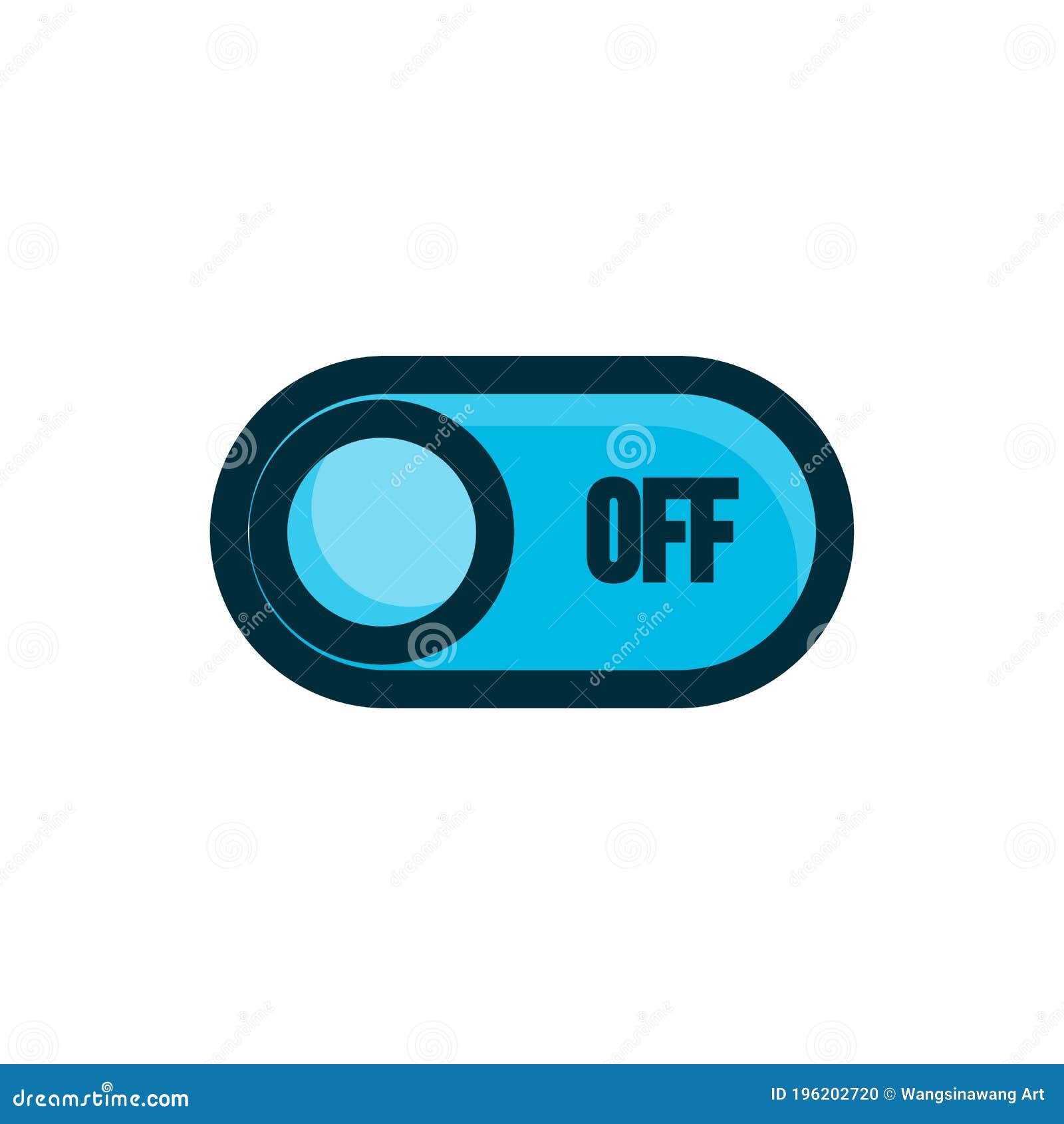 Off Symbol Blue Icon Vector Illustration Isolated on White Background ...