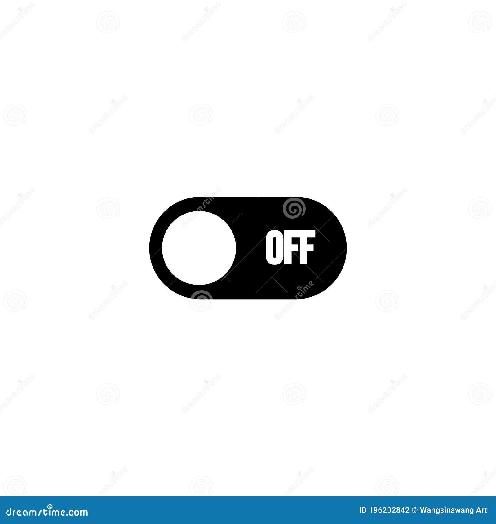 Off Symbol Flat Black Icon Vector Illustration Stock Vector ...