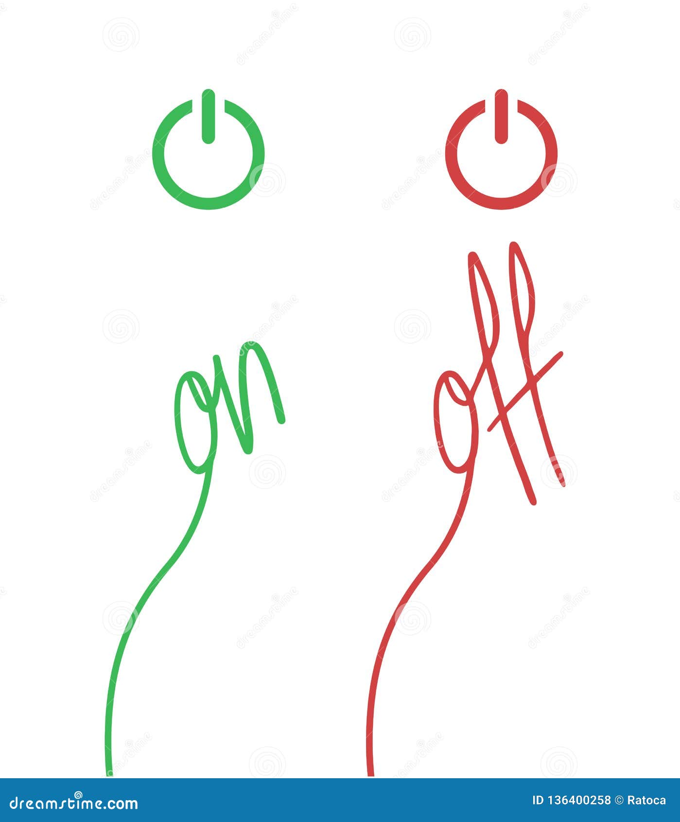 On and off symbols design stock vector. Illustration of design - 136400258