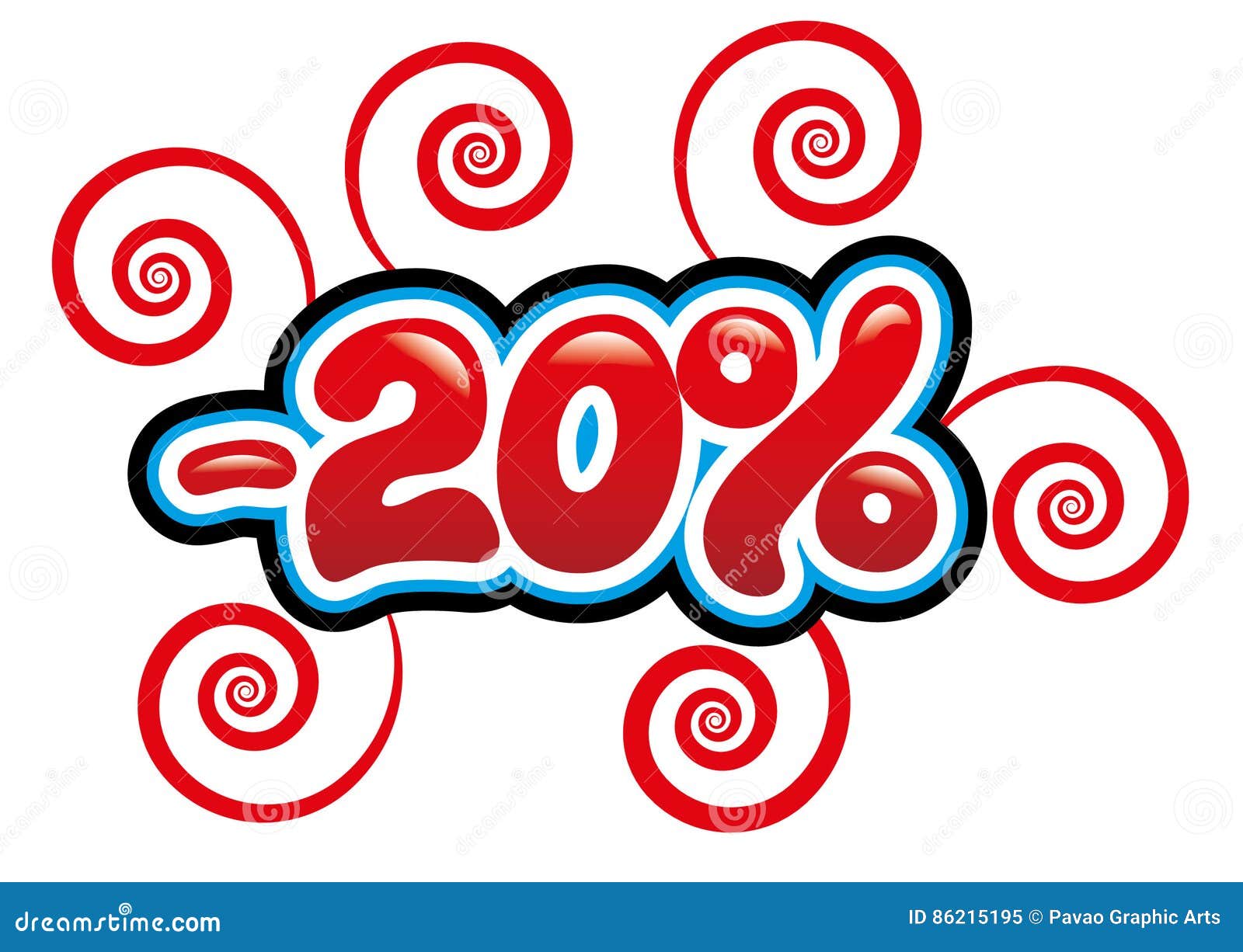 20 off tag fun stock vector. Illustration of offer, colorful - 86215195