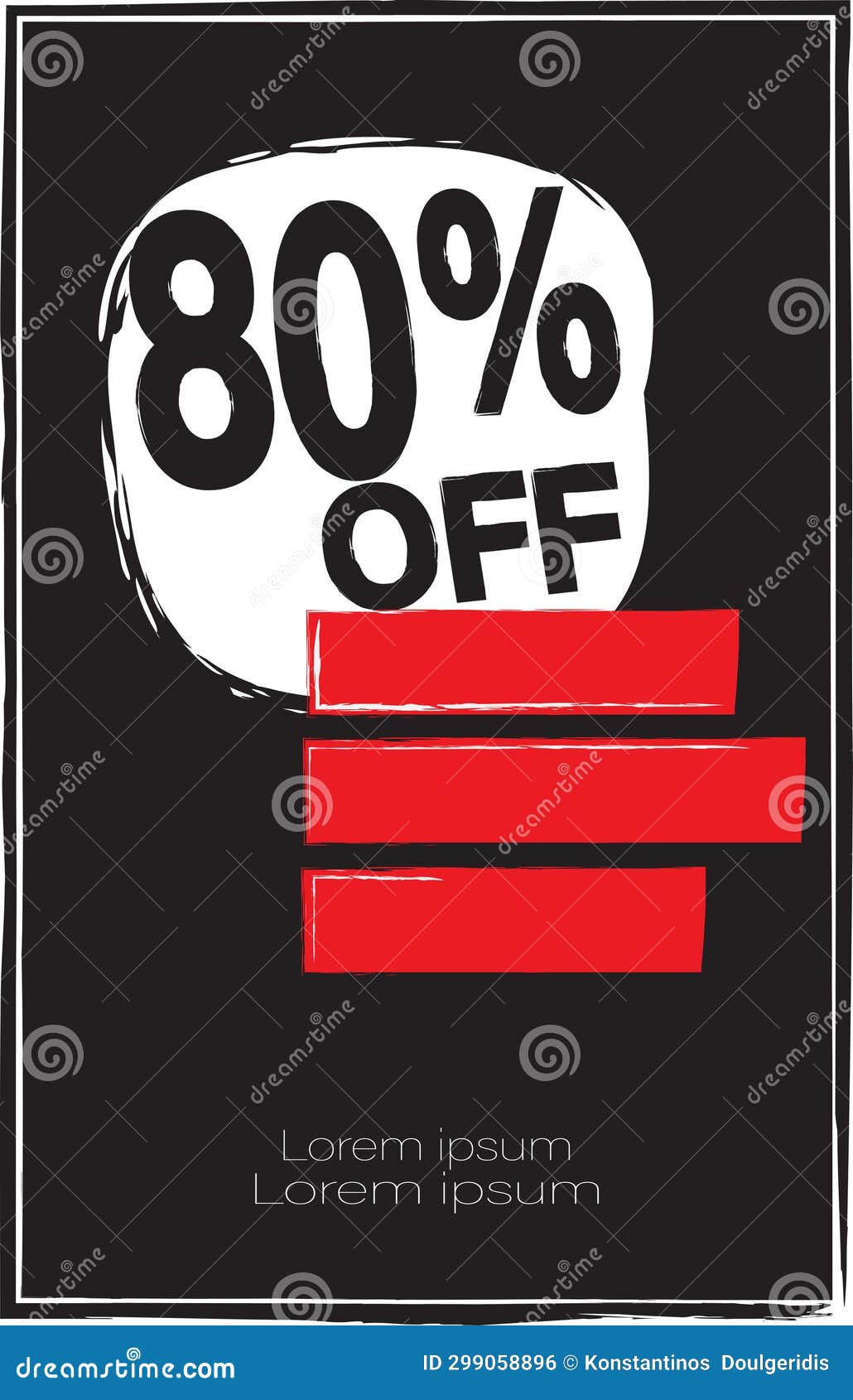 80 OFF Poster Template in Grugne Style Stock Vector - Illustration of ...