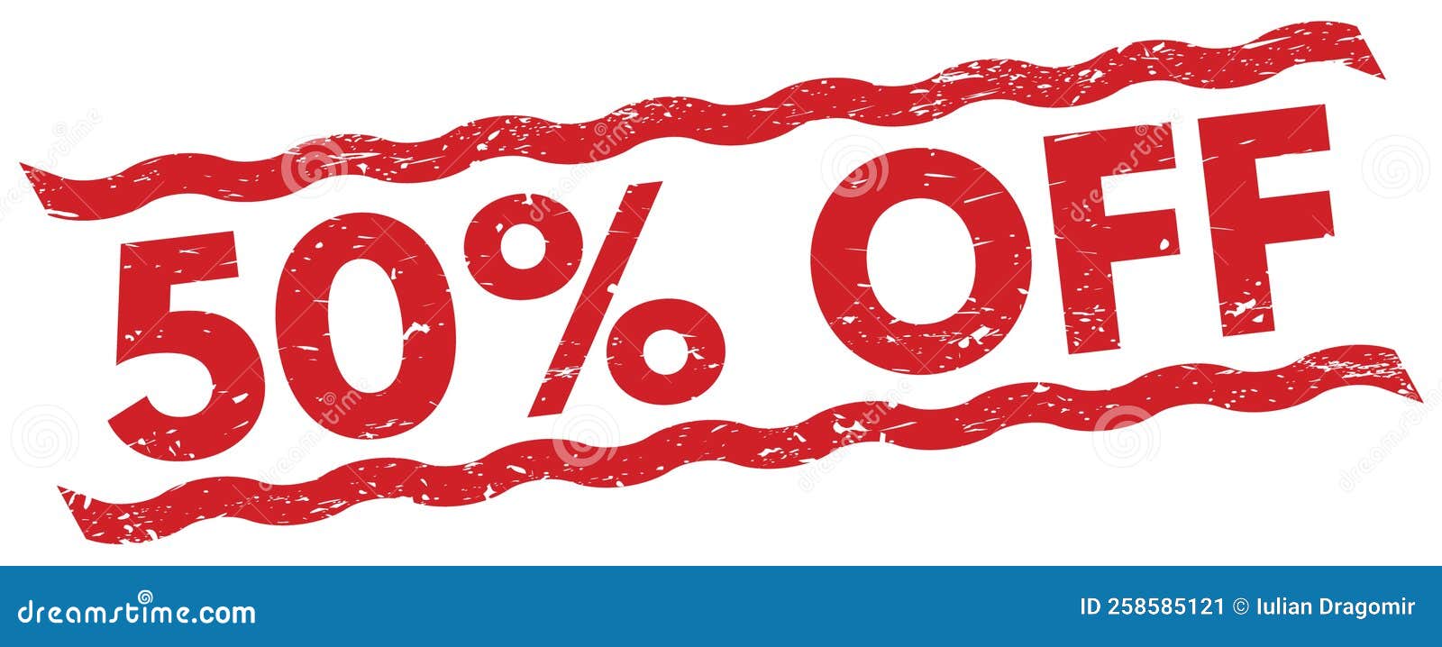 50 OFF Text on Red Lines Stamp Sign Stock Illustration - Illustration ...