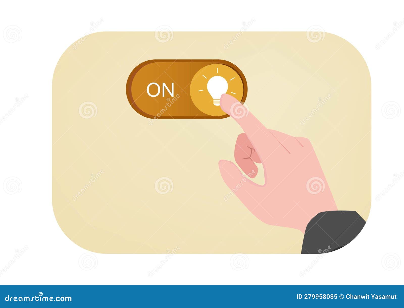 Creative Toggle Switches Womans Hand Activates Idea Bulb Symbol ...